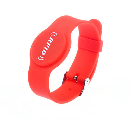 13.56 Mhz Rfid Silicone Bracelet , Round Rfid Silicone Wristbands For Swimming Pool