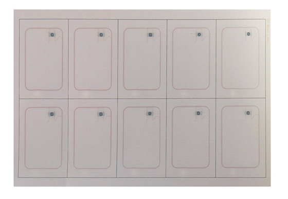 13.56 MHz MF 4K RFID Inlay Sheet PVC Material A4 Size For Card Making