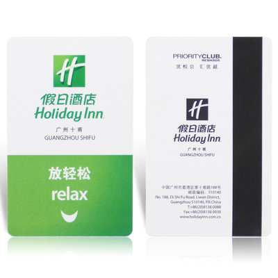 PVC Thin Rfid Magnetic Data Cards , Hotel Door Magnetic Id Card Cmyk Offset Printing