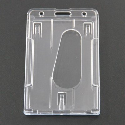 ID Card Package Clear Business Card Holder , Vertical Plastic Name Tag Holders