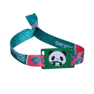 Fashionable Design Letter Print 13.56 Mhz Fabric Rfid Woven Wristband With High Comfortability For Access Control