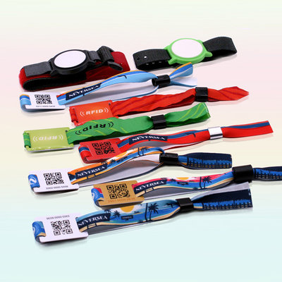 New Style Nfc Reusable Waterproof Farbric Light Weight Durable Rfid Chip Wristband With Custom Printing
