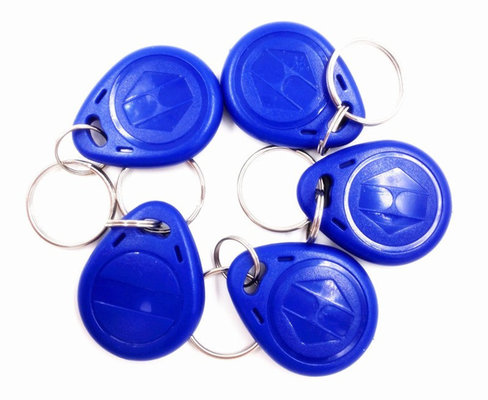 ABS Material Waterproof Em4200 Key Fob Rfid Tag 125khz Blue Color With Silk Screen Printing For Door Accessment